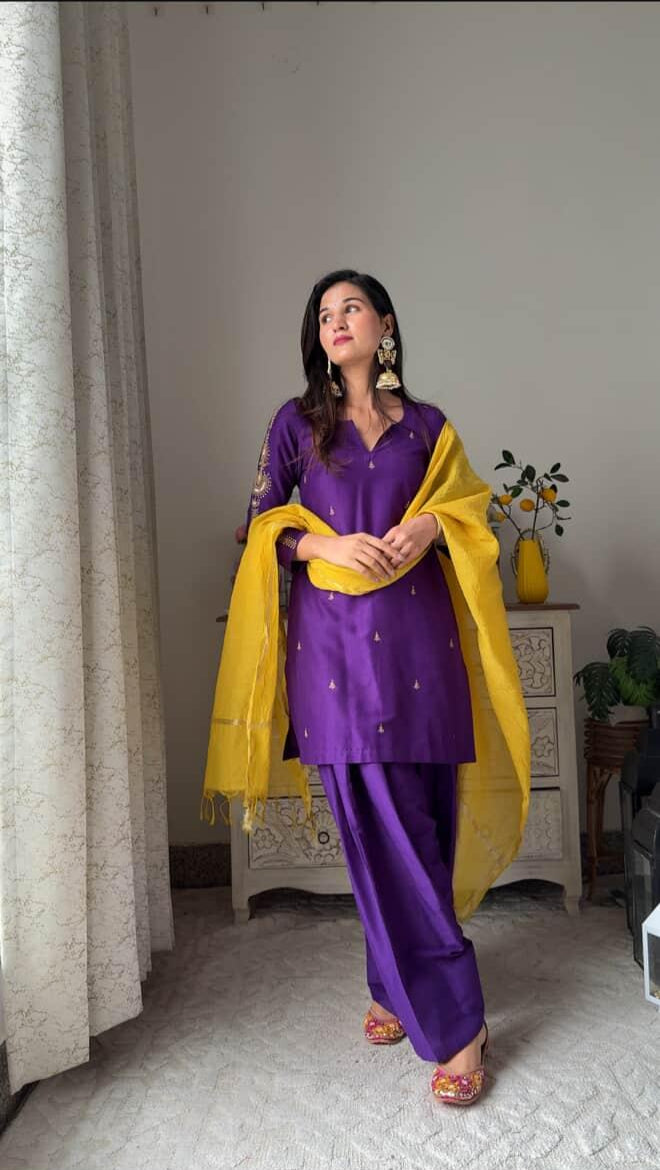 Purple & Lime Farsi Salwar Set – Label Ratan